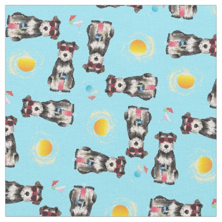 Schnauzer Dog Fabric | Zazzle