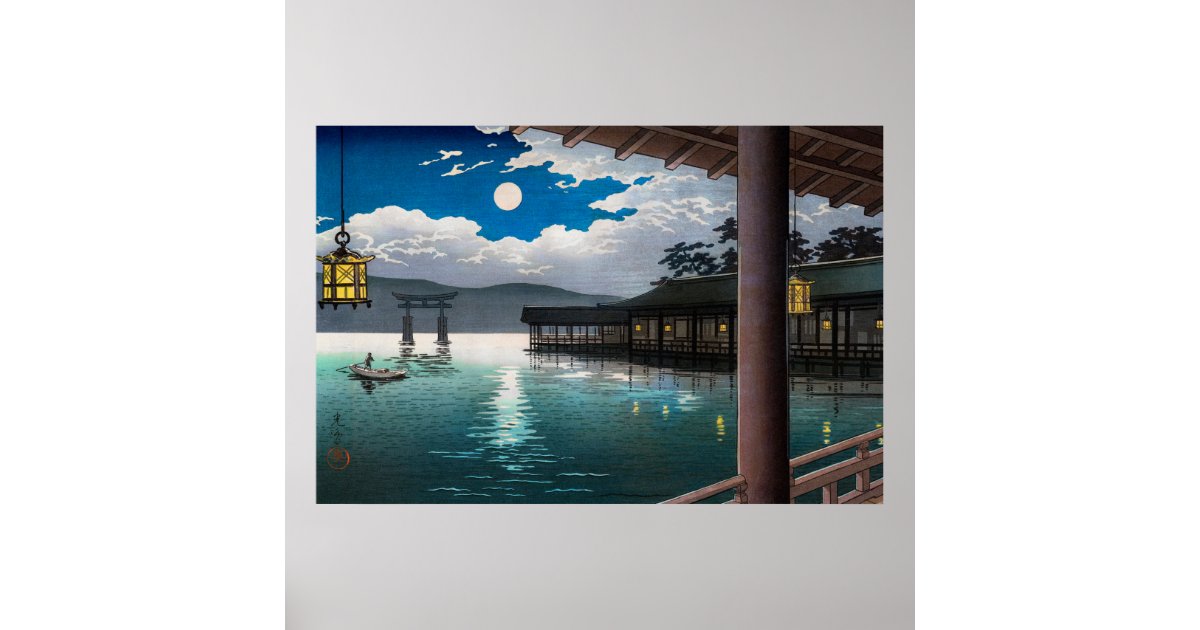 Summer Moon at Miyajima by Tsuchiya Koitsu Poster | Zazzle