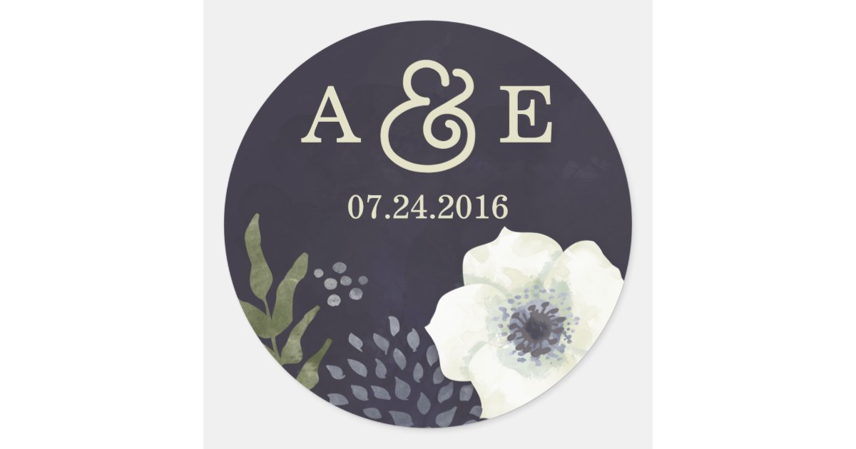 Summer Night Flowers Wedding Sticker | Zazzle