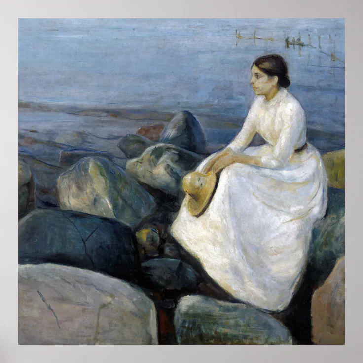 Summer Night. Inger on the Beach by Edvard Munch Poster | Zazzle