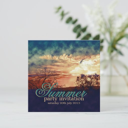 Summer Nights Outdoor Rustic Party Invitation | Zazzle
