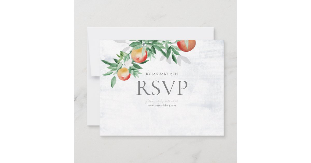 Summer orchard bountiful fruit, RSVP card | Zazzle