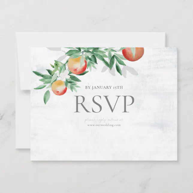 Summer orchard bountiful fruit, RSVP card | Zazzle