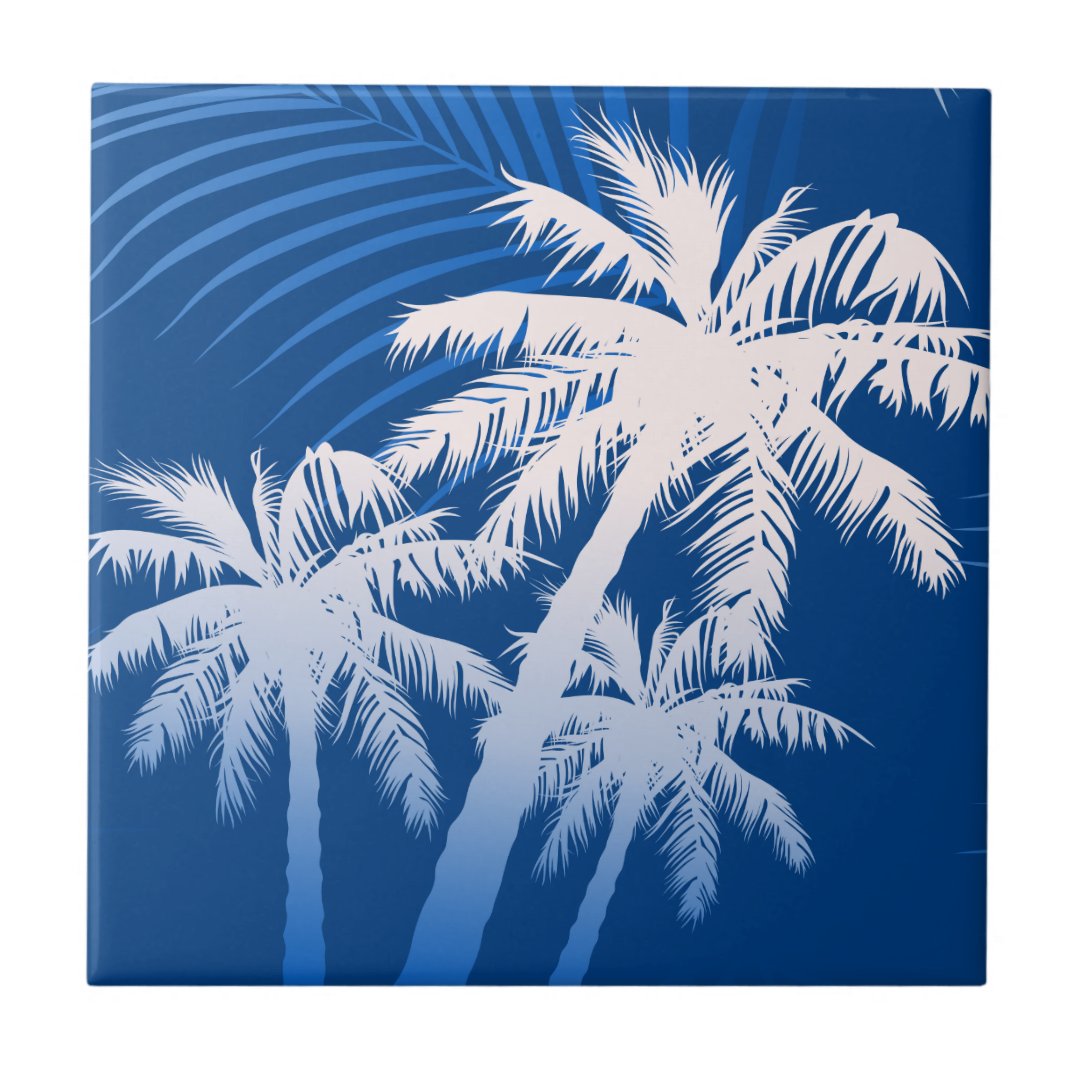 Summer palm trees ceramic tile | Zazzle