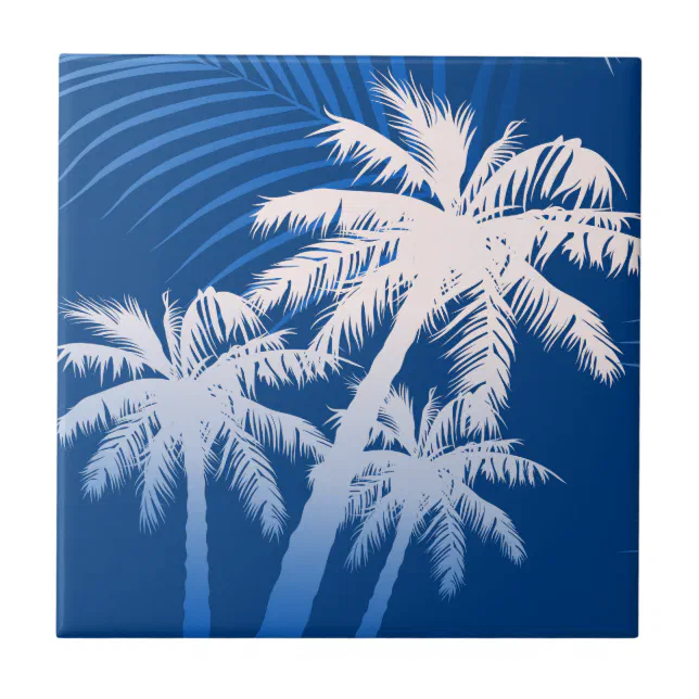 Summer palm trees ceramic tile | Zazzle