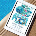 Summer Party BYO Pool Turquoise Watercolor Invitation | Zazzle