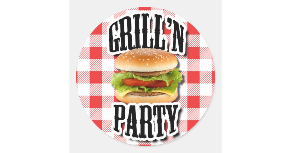 Summer Party Cookout Invite Envelope Stickers | Zazzle