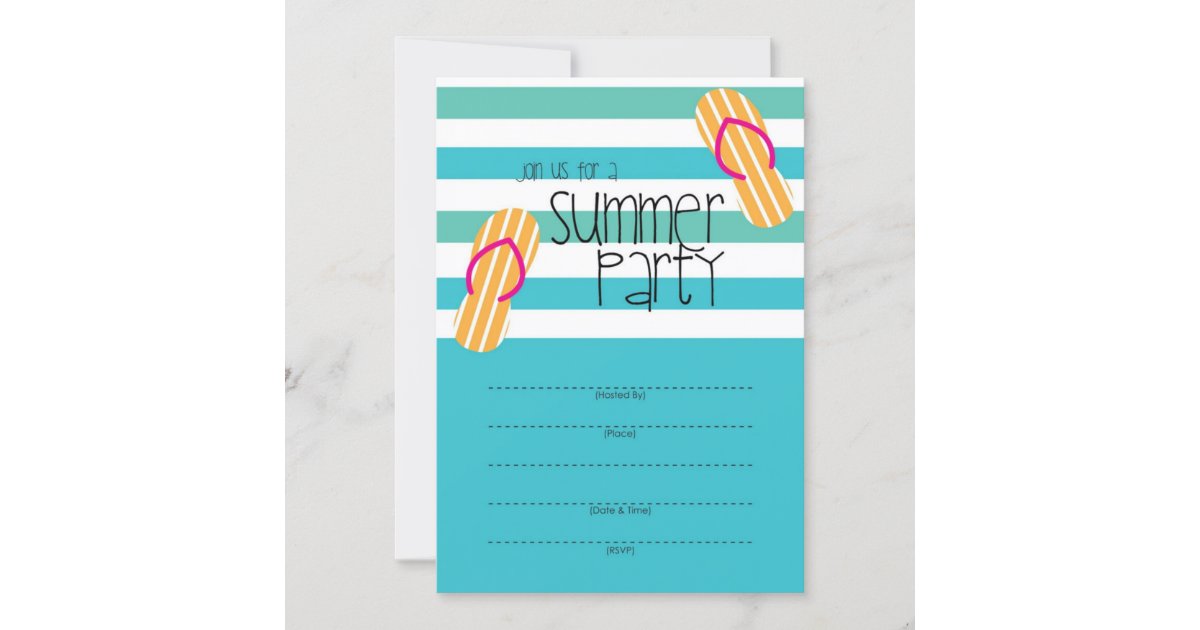Summer Party fun invitation design | Zazzle