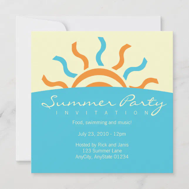 Summer Party Invitation | Zazzle