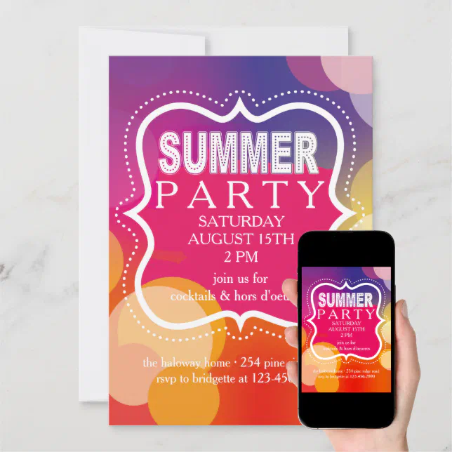 Summer Party Marquee Invitation | Zazzle