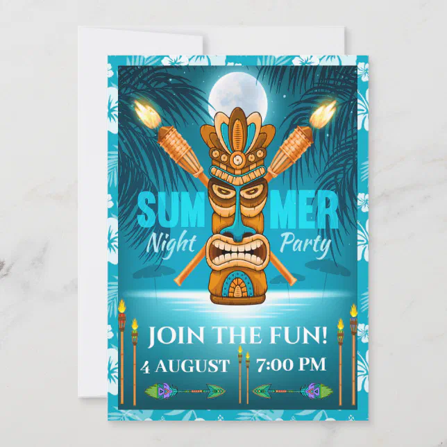 Summer Party - See Reverse Side Invitation | Zazzle