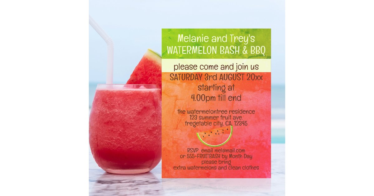 Summer Party Watermelon Bash Invitation | Zazzle