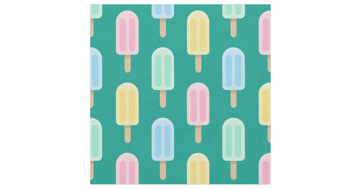 Summer Pastel Popsicle Pattern Fabric | Zazzle