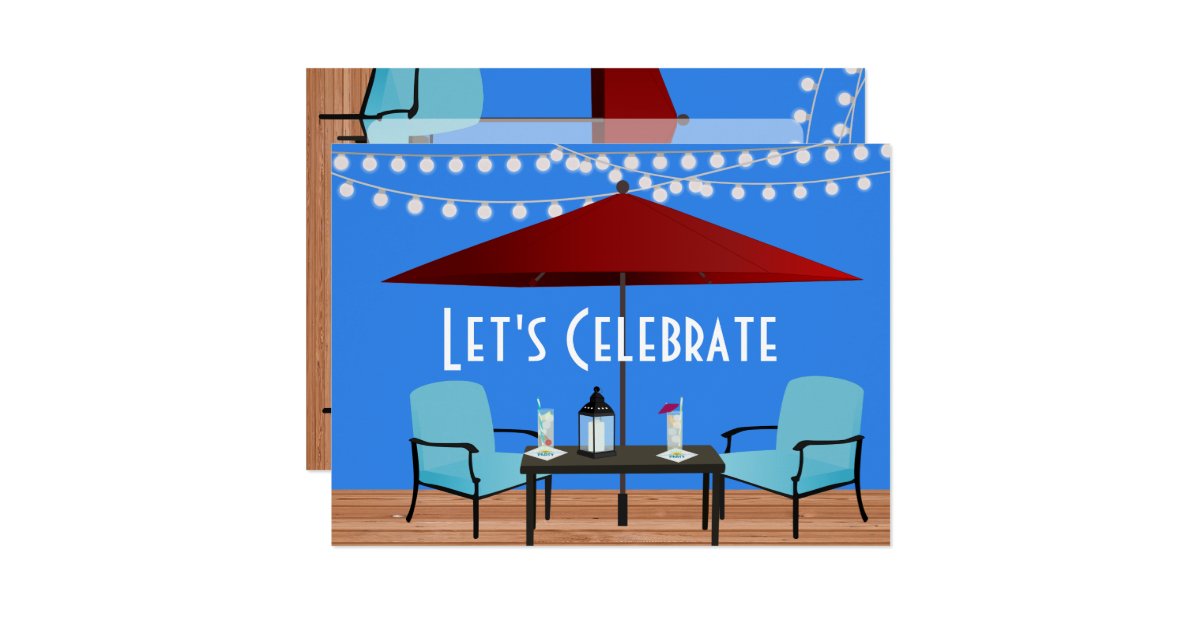 Summer Patio Party Invitation Zazzle Summer Patio Party Invitation Zazzle