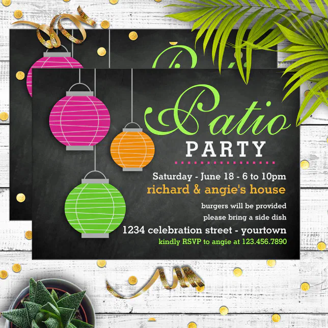Summer Patio Party Invitations | Zazzle
