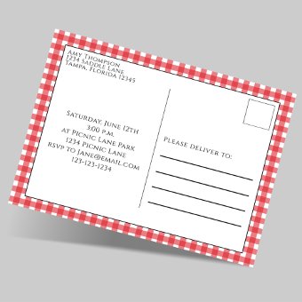 Summer Picnic Barbeque Family Reunion Hamburger Postcard | Zazzle