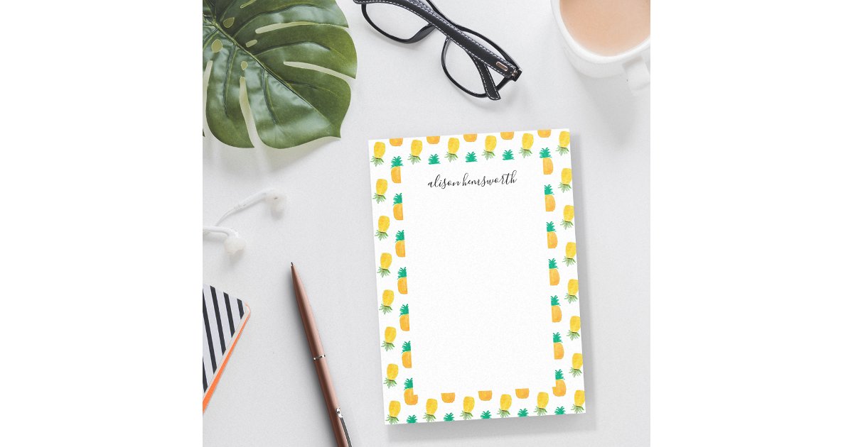 Summer Pineapple Personalized Post-it Notes | Zazzle