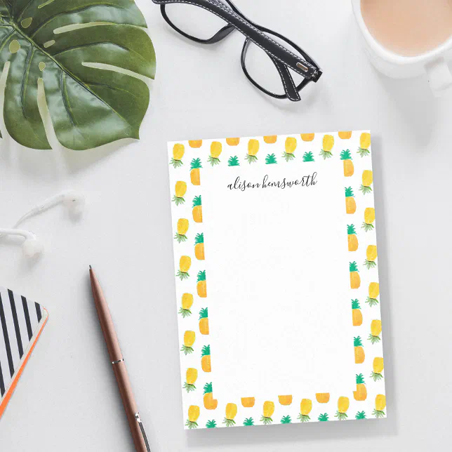 Summer Pineapple Personalized Post-it Notes | Zazzle