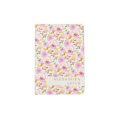 Summer Pink Watercolor Floral Personalized Name Passport Holder | Zazzle