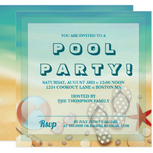 Beach Background Invitations | Zazzle