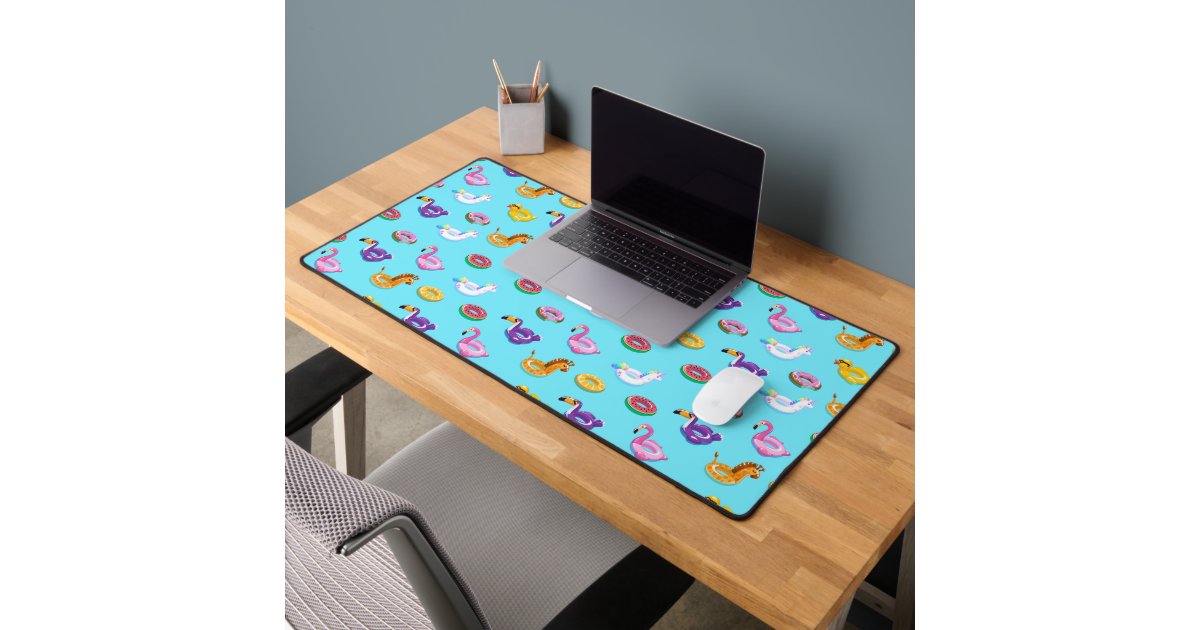 Summer Pool Float Pattern Desk Mat | Zazzle