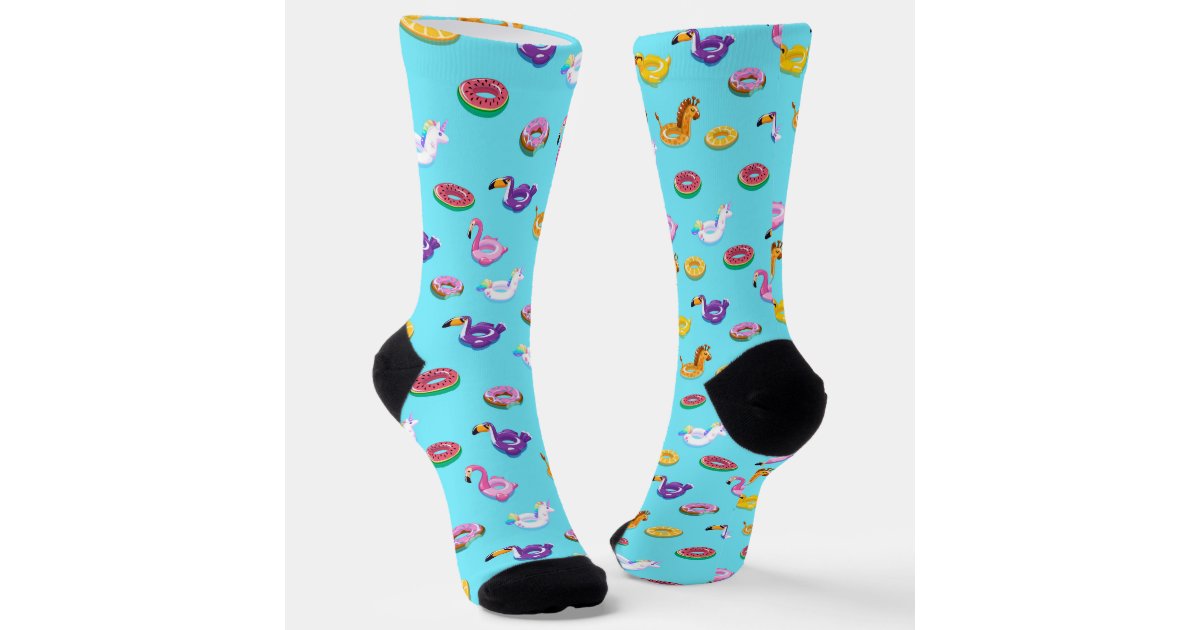 Summer Pool Float Pattern Socks | Zazzle