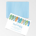Summer Pool Party Cust Flip Flops Invitation | Zazzle