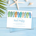 Summer Pool Party Cust Flip Flops Invitation | Zazzle