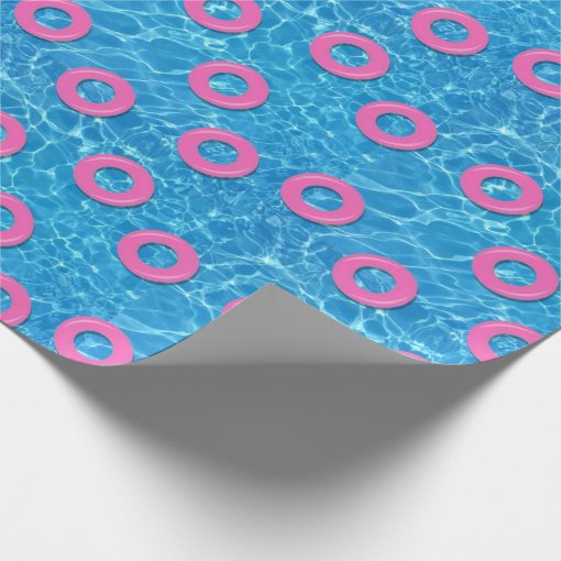 Summer Pool Party Pink Swimming Pool Floats Wrapping Paper | Zazzle