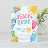 Summer Popsicle Beach Bash Birthday Party Invitation | Zazzle