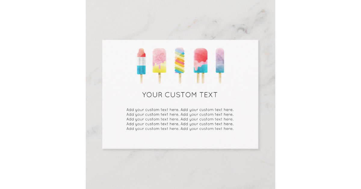 Summer popsicle ice cream birthday party enclosure card | Zazzle