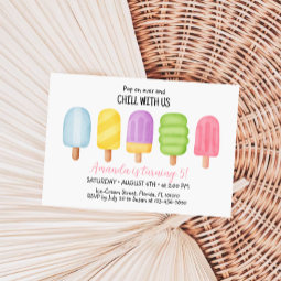 Summer Popsicle Ice Cream Birthday Party Invitation | Zazzle