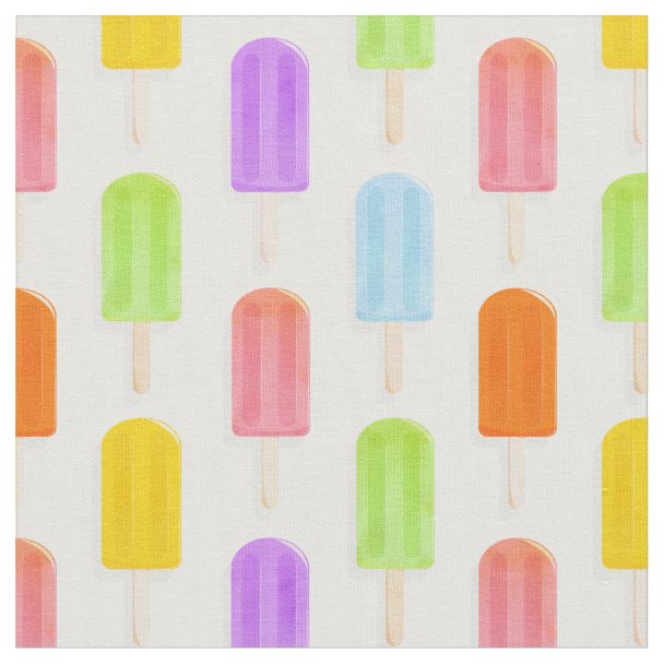 Summer Ice Cream Pattern Fabric | Zazzle
