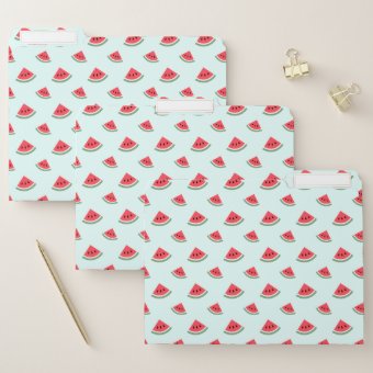 Summer red Watermelon slices pattern File Folder | Zazzle