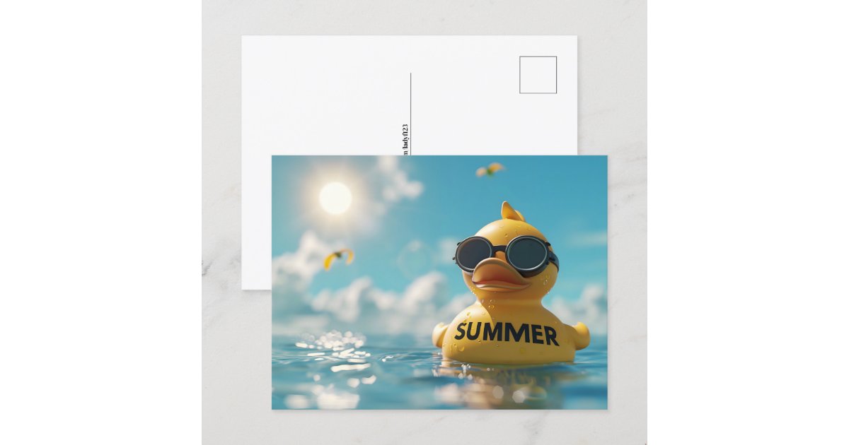 Summer, Rubber duck, Postcrossing Postcard | Zazzle