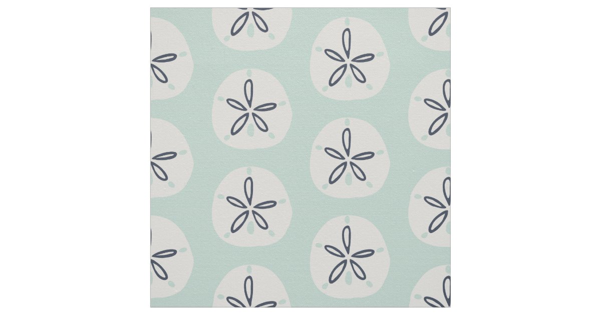 Summer Sand Dollar Cotton Twill Fabric | Zazzle