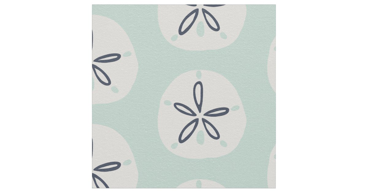 Summer Sand Dollar Cotton Twill Fabric | Zazzle