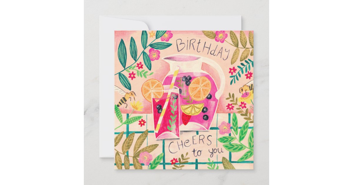 Summer sangria birthday cheers invitation | Zazzle