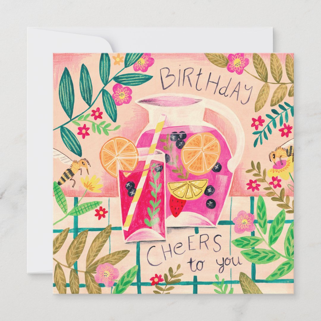 Summer sangria birthday cheers invitation | Zazzle