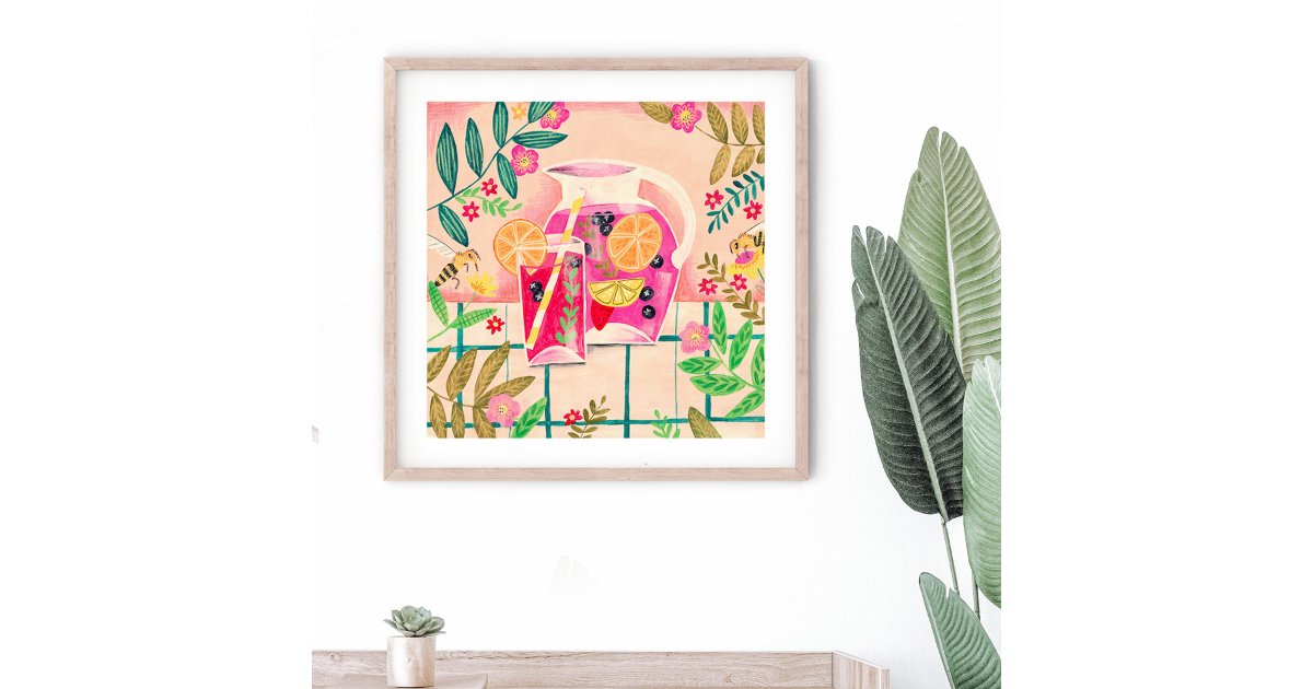 Summer sangria cocktail cheers poster | Zazzle