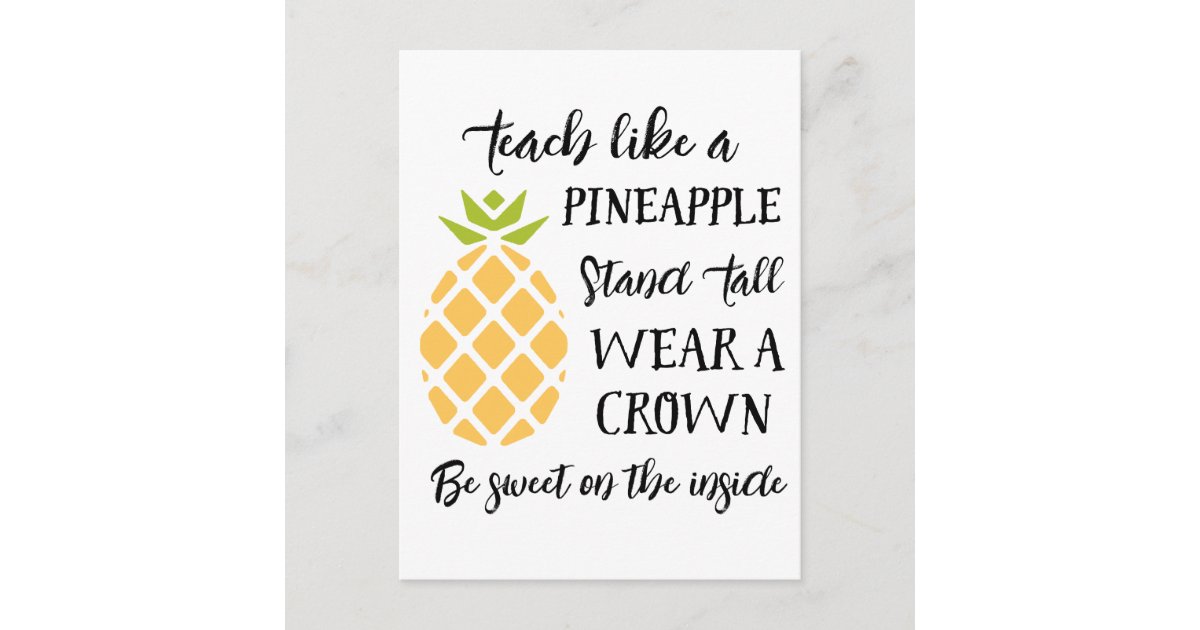 Summer School Teacher Appreciation Pineapple Postcard | Zazzle