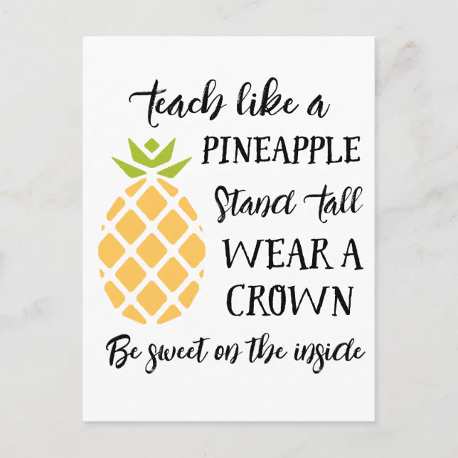 Summer School Teacher Appreciation Pineapple Postcard | Zazzle