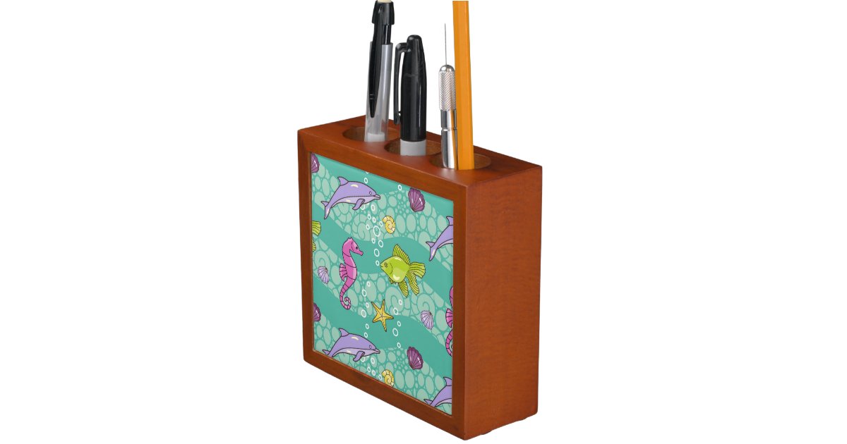 Summer Sea Pattern Desk Organizer | Zazzle