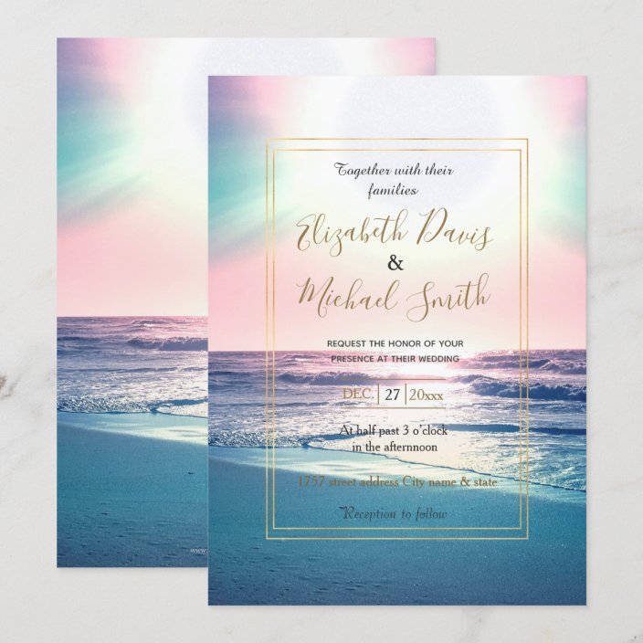 Summer Sea Sunset Tropical Beach Photo Invitation | Zazzle.com