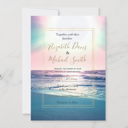 Summer Sea Sunset Tropical Beach Photo Invitation | Zazzle