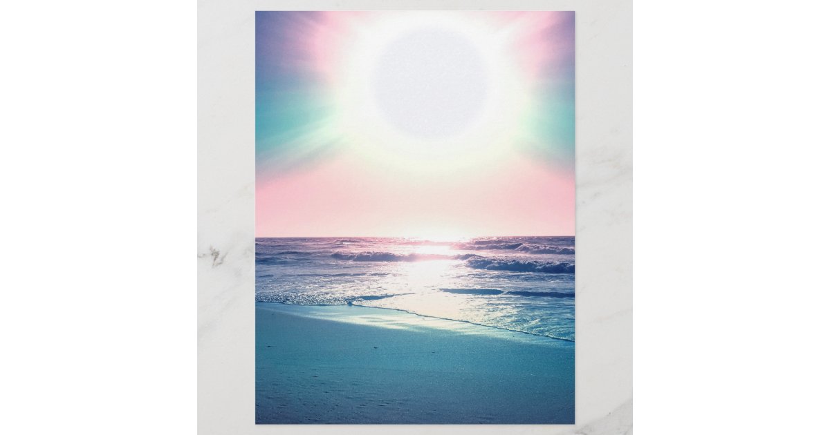 Summer Sea Sunset Tropical Beach Photo Letterhead | Zazzle