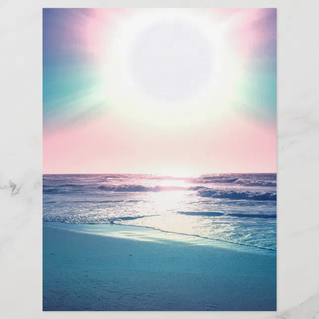Summer Sea Sunset Tropical Beach Photo Letterhead | Zazzle