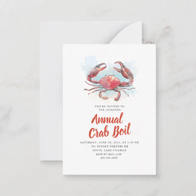 Summer Seafood Boil Family Party Invitation | Zazzle