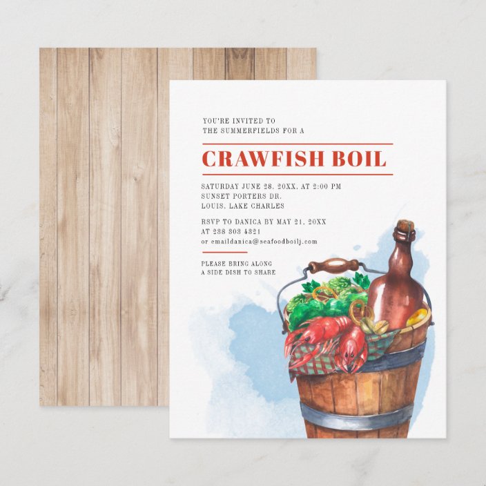 Summer Seafood Family Crawfish Boil Party Invitation | Zazzle.com