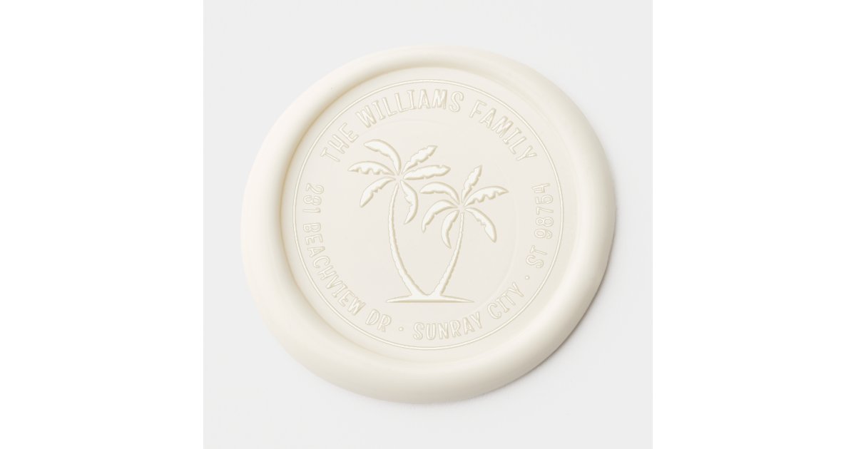 Summer Season Tropical Hawaiian Palm Trees Style Wax Seal Sticker | Zazzle